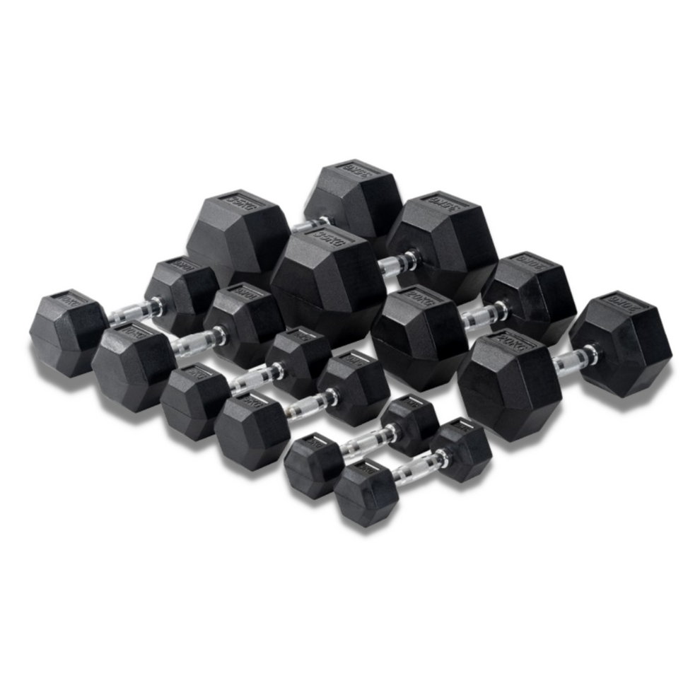 Hexagon Rubber Dumbbell Pair (KG) – THE WOD GUYS